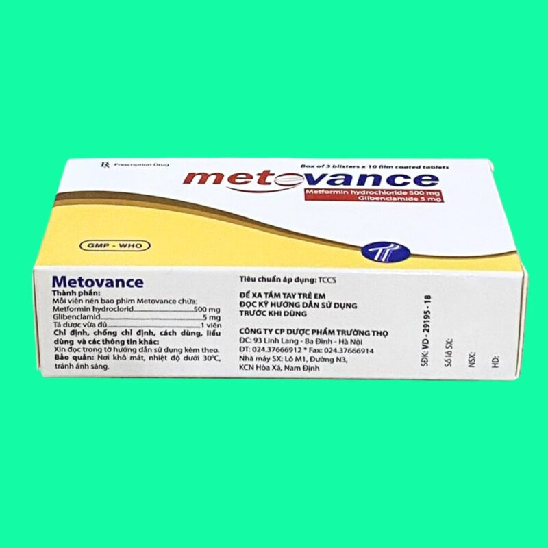 Thuốc Metovance là thuốc gì? giá bao nhiêu? mua ở đâu? có tác dụng gì?