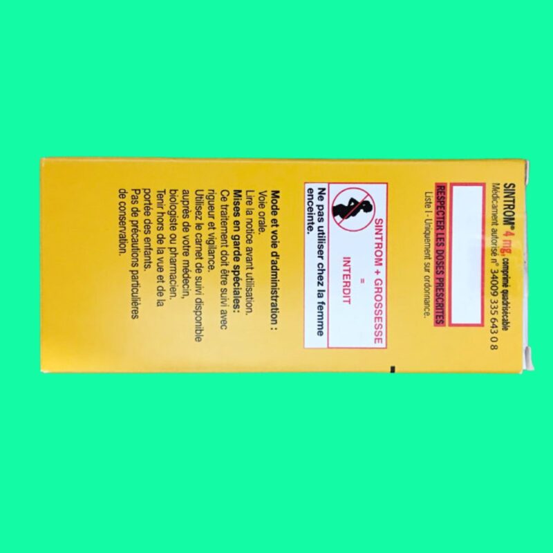 Thuốc Sintrom 4mg là thuốc gì? giá bao nhiêu? mua ở đâu? có tác dụng gì