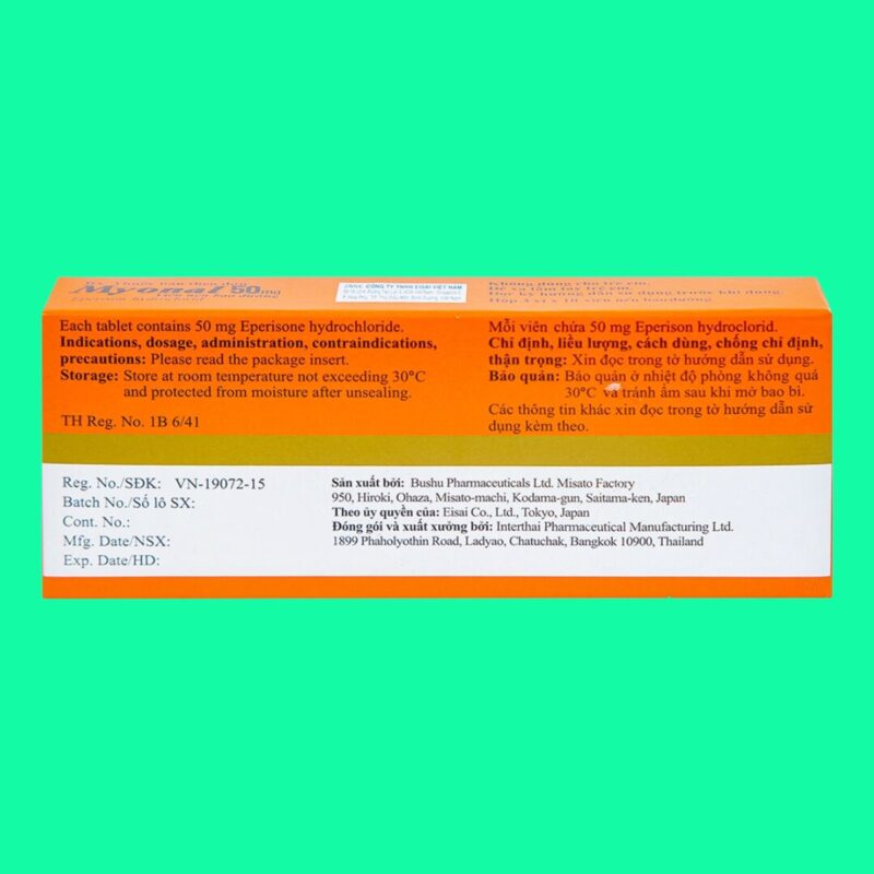 Thuốc Myonal là thuốc gì? giá bao nhiêu? mua ở đâu? có tác dụng gì?