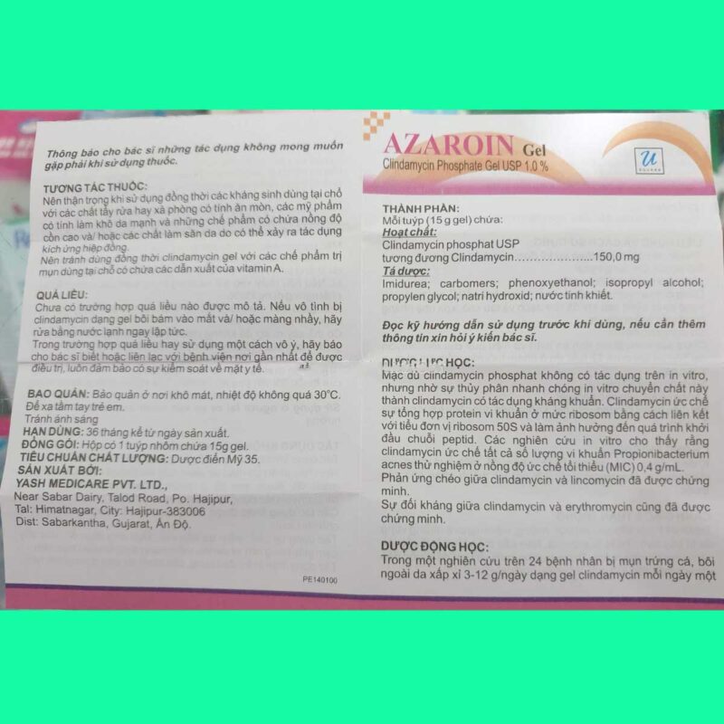Thuốc Azaroin là thuốc gì? giá bao nhiêu? có tác dụng gì? mua ở đâu?