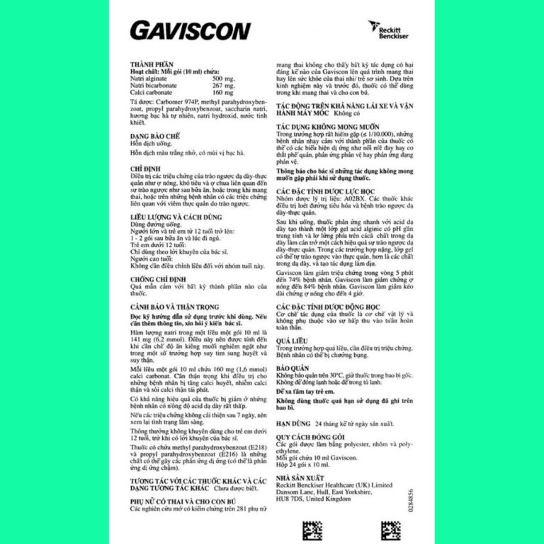 Gaviscon là thuốc gì? Giá bao nhiêu, mua ở đâu? Có tác dụng gì?