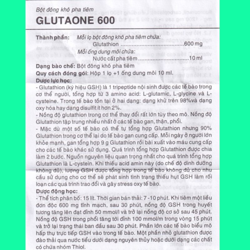 Thuốc Glutaone 600 - Gluthion Bình Định giá bao nhiêu? mua ở đâu?