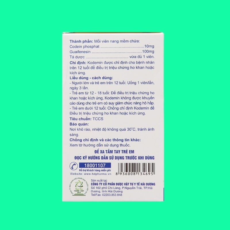 Kodemin là thuốc gì? giá bao nhiêu? trị bệnh gì? mua ở đâu?