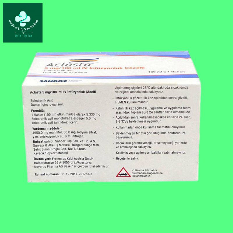 Thuốc Aclasta là thuốc gì? giá bao nhiêu? mua ở đâu? có tác dụng gì?