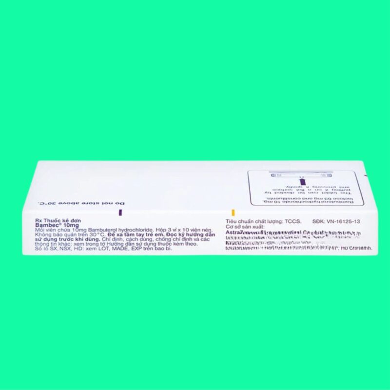 Thuốc Bambec 10mg là thuốc gì? giá bao nhiêu? Mua ở đâu? Có tác dụng gì?