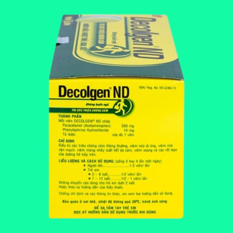 Thuốc cảm cúm Decolgen ND xanh vỉ 4 viên? giá bao nhiêu? mua ở đâu?