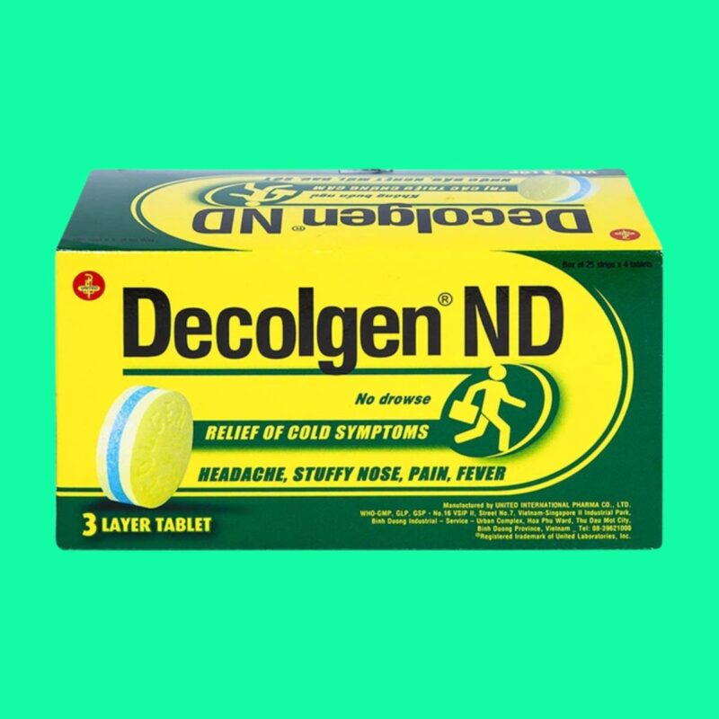 Thuốc cảm cúm Decolgen ND xanh vỉ 4 viên? giá bao nhiêu? mua ở đâu?
