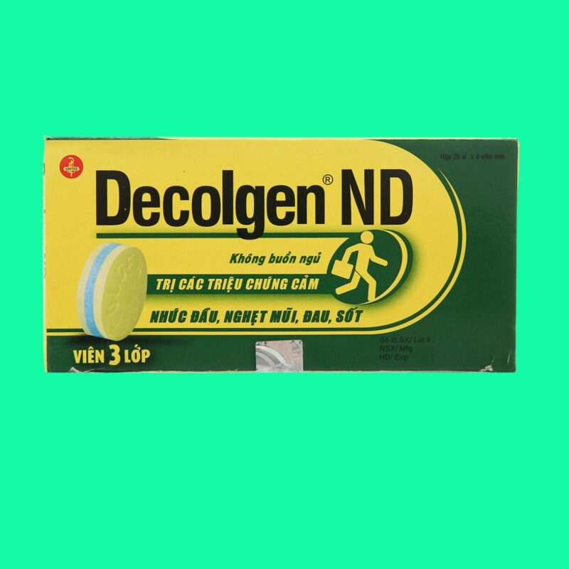 Thuốc cảm cúm Decolgen ND xanh vỉ 4 viên? giá bao nhiêu? mua ở đâu?