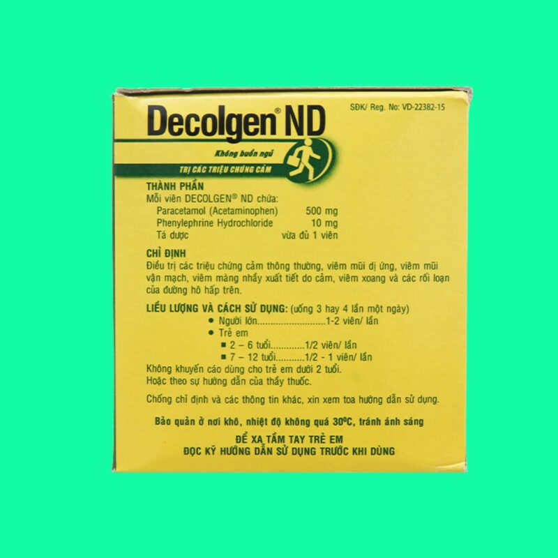 Thuốc cảm cúm Decolgen ND xanh vỉ 4 viên? giá bao nhiêu? mua ở đâu?