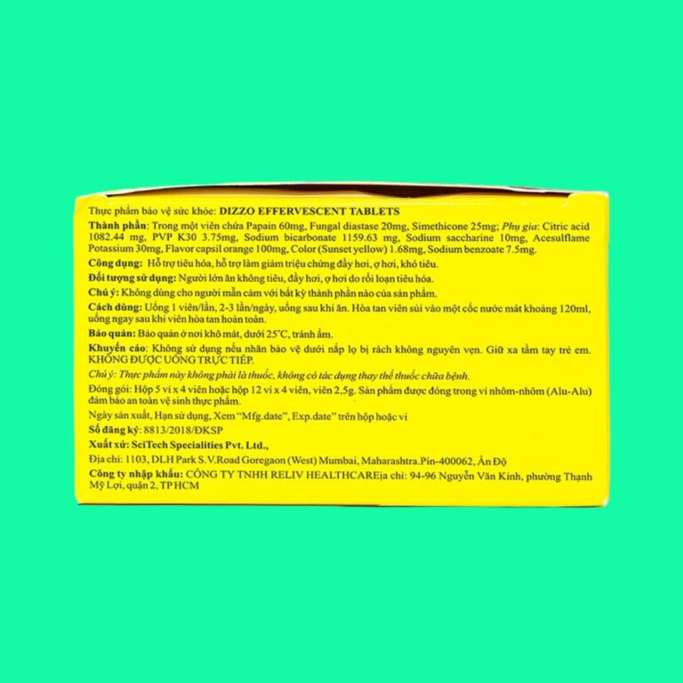 Viên sủi Dizzo hỗ trợ tiêu hóa giá bao nhiêu? mua ở đâu? có tác dụng gì?