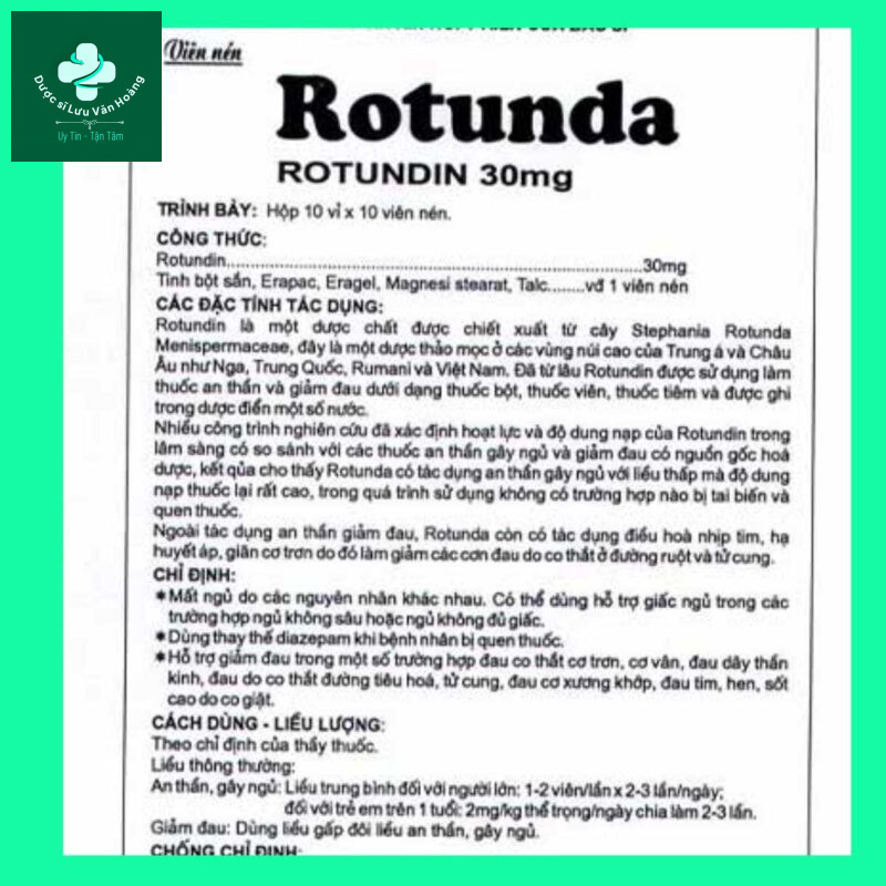 Thuốc Rotunda là thuốc gì? giá bao nhiêu? mua ở đâu? có tác dụng gì?