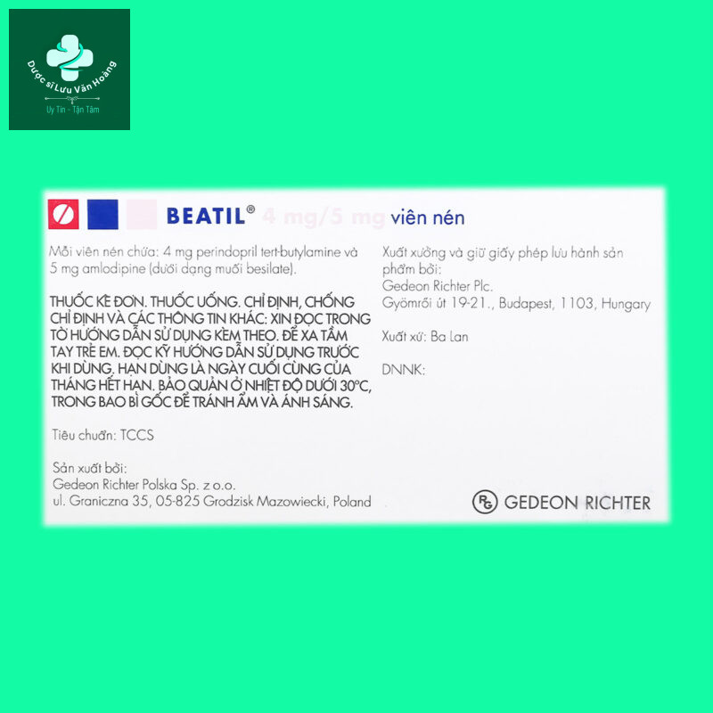 Beatil 4mg/5mg là thuốc gì? Giá bao nhiêu? Trị bệnh gì? Mua ở đâu?