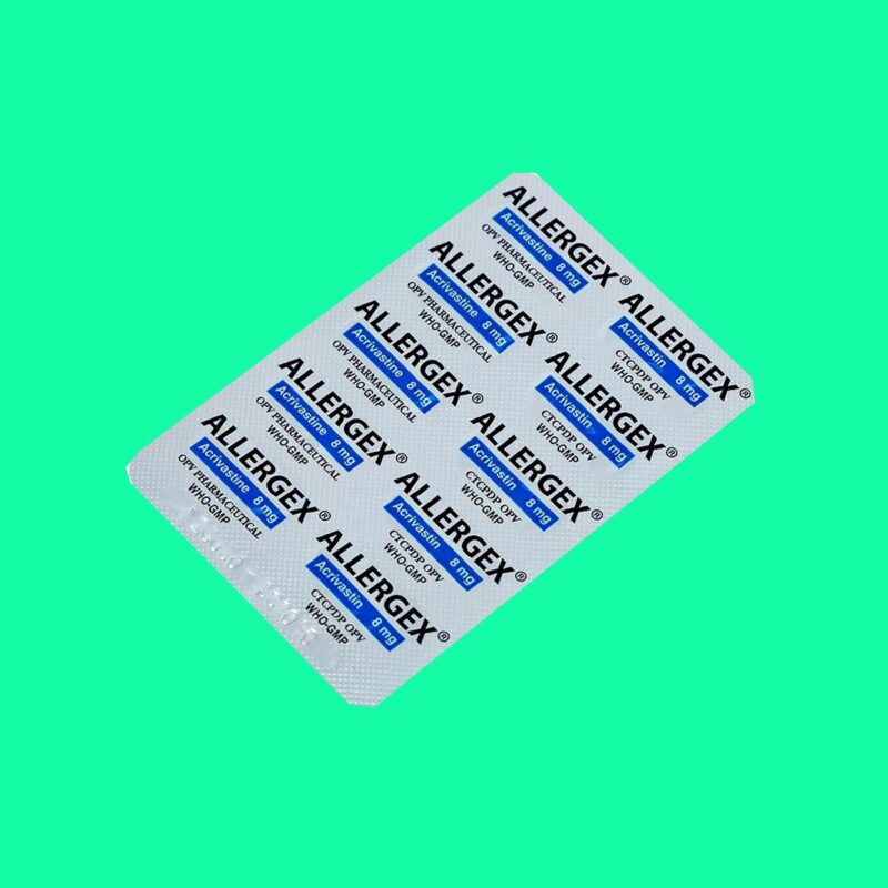 Thuốc Allergex 8mg: công dụng, liều dùng, lưu ý tác dụng phụ