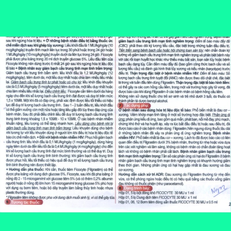 Thuốc Ficocyte là thuốc gì? giá bao nhiêu? mua ở đâu? có tác dụng gì?