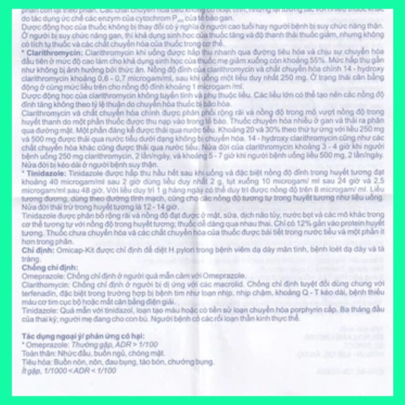 Thuốc Omicap-Kit là thuốc gì? giá bao nhiêu? mua ở đâu? có tác dụng gì?