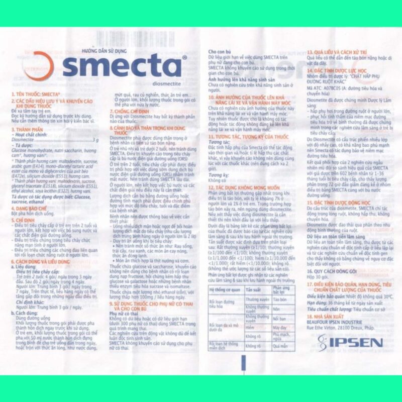 Thuốc Smecta là thuốc gì? trị bệnh gì? giá bao nhiêu? mua ở đâu?