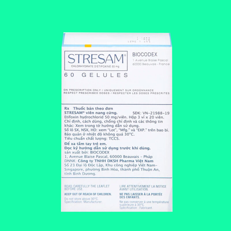 Thuốc Stresam: Công dụng, liều dùng và lưu ý tác dụng phụ