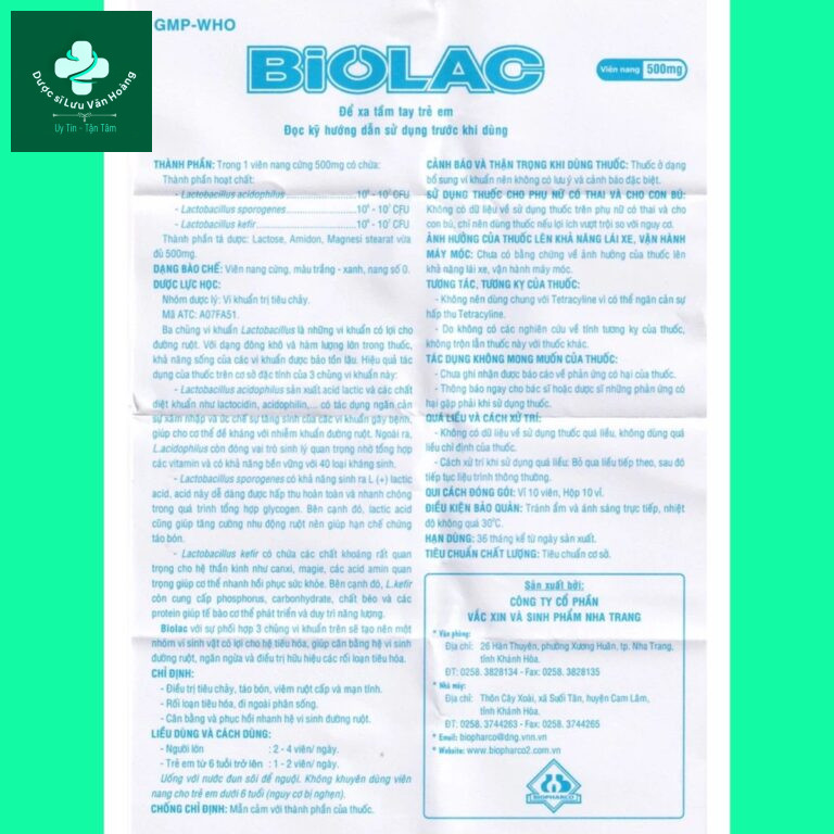 Thuốc Biolac: Công dụng, liều dùng và lưu ý tác dụng phụ