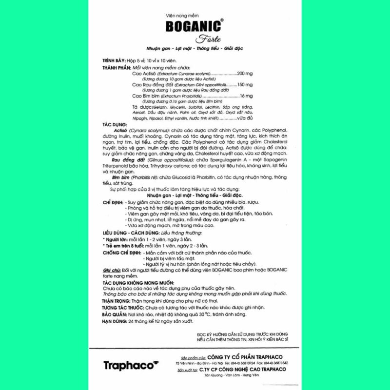 Boganic Forte là thuốc gì? giá bao nhiêu? mua ở đâu? có tốt không?