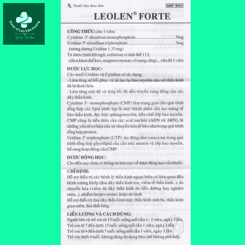 Thuốc Leolen forte: Công dụng, liều dùng, lưu ý tác dụng phụ