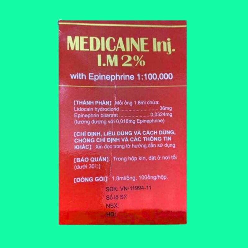 Thuốc Medicaine injection 2% là thuốc gì? giá bao nhiêu? mua ở đâu?