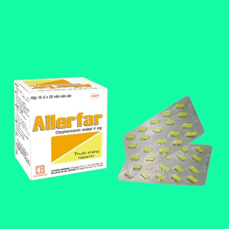 Allerfar: Công dụng, liều dùng, lưu ý tác dụng phụ giá bán
