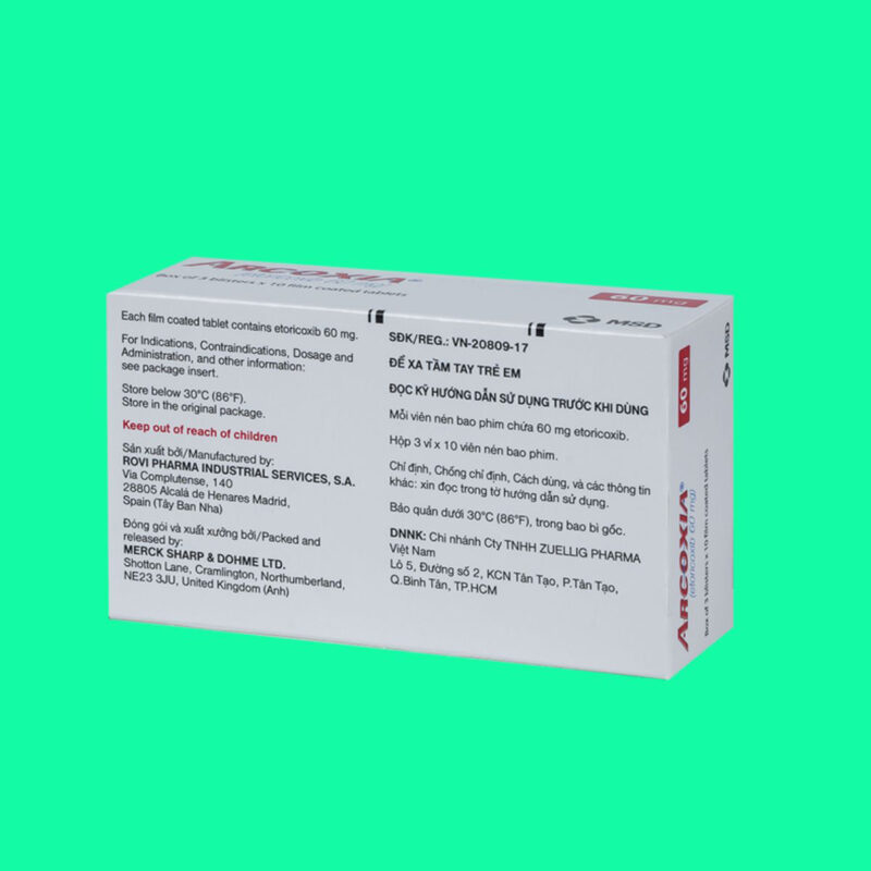 Thuốc Arcoxia 60mg là thuốc gì? giá bao nhiêu? mua ở đâu?