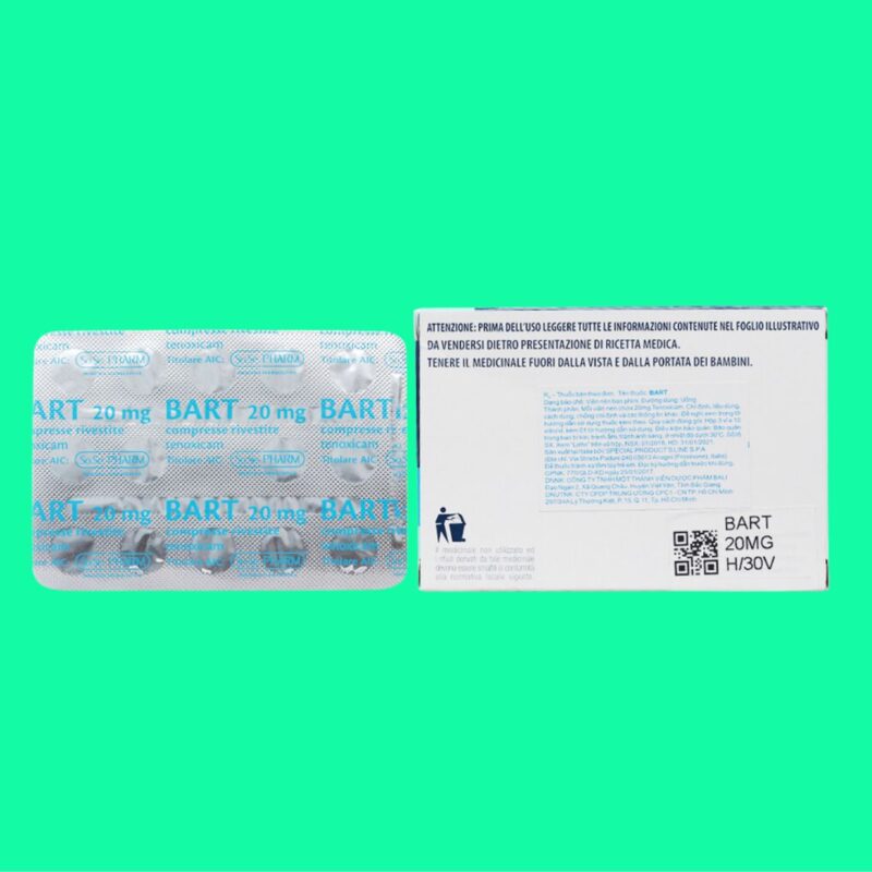 Thuốc Bart 20Mg là thuốc gì? giá bao nhiêu? mua ở đâu? có tác dụng gì?