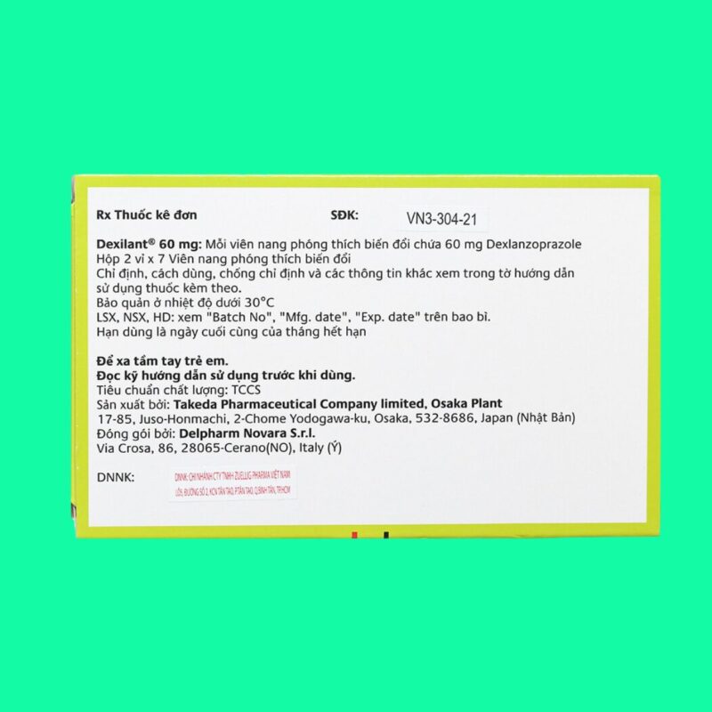 Thuốc Dexilant là gì? giá bao nhiêu? mua ở đâu? có tác dụng gì?
