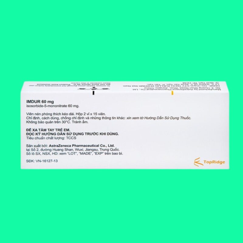 Thuốc Imdur: Công dụng, liều dùng, lưu ý tác dụng phụ, giá bán