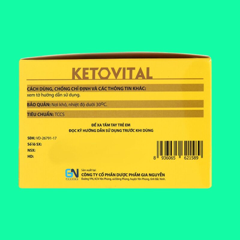 Thuốc Ketovital là thuốc gì? giá bao nhiêu? mua ở đâu? có tác dụng gì?