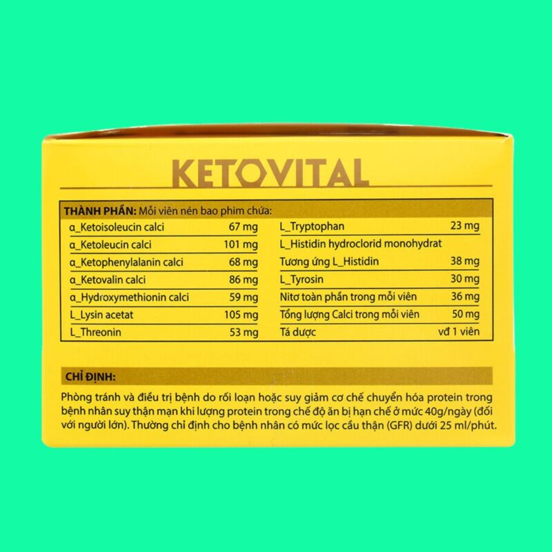 Thuốc Ketovital là thuốc gì? giá bao nhiêu? mua ở đâu? có tác dụng gì?