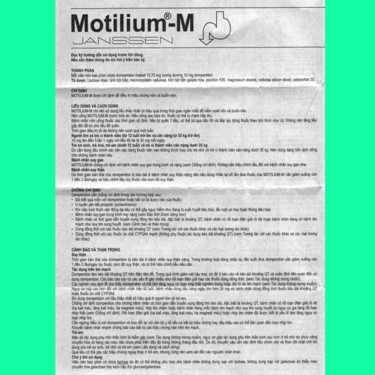 Thuốc Motilium M là thuốc gì? Giá bao nhiêu? Mua ở đâu? Có tốt không?