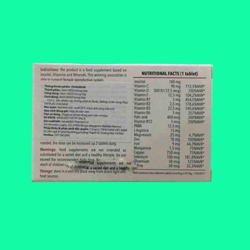 Thuốc Ova Grow là thuốc gì? giá bao nhiêu? mua ở đâu? có tác dụng gì?