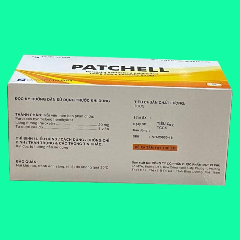 Thuốc Patchell: Công dụng, liều dùng, lưu ý tác dụng phụ, giá bán.