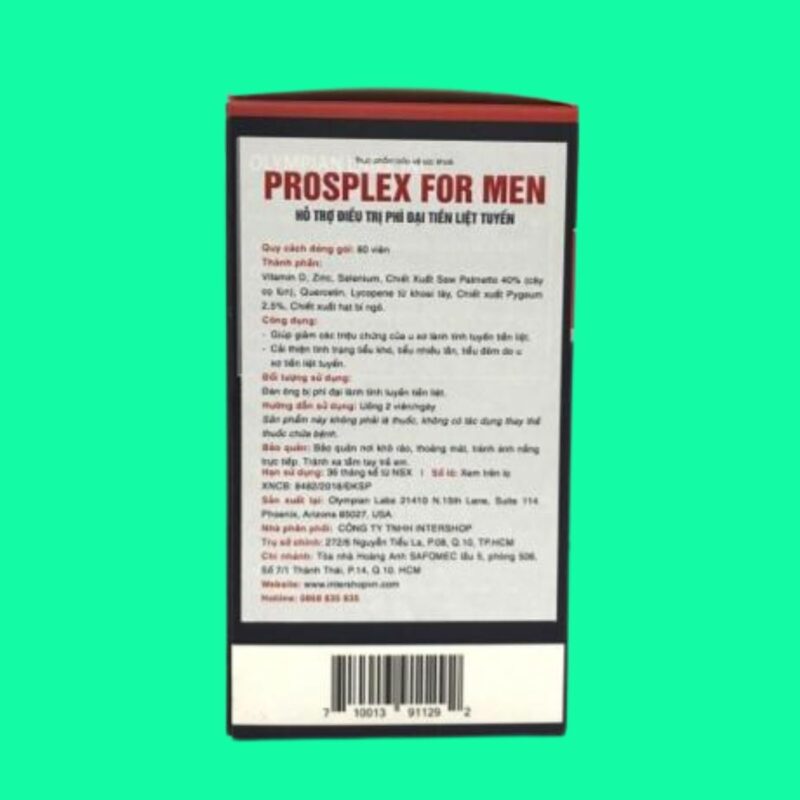 Thuốc Prosplex For Men là gì? giá bao nhiêu? mua ở đâu? có tác dụng gì?