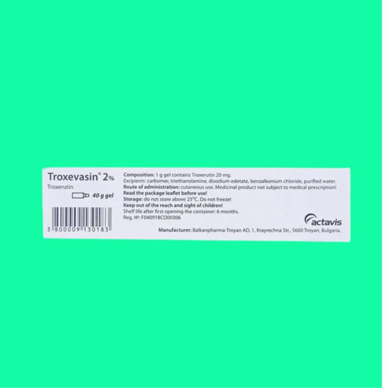 Thuốc Troxevasin 2% là thuốc gì? giá bao nhiêu? mua ở đâu? có tác dụng gì?