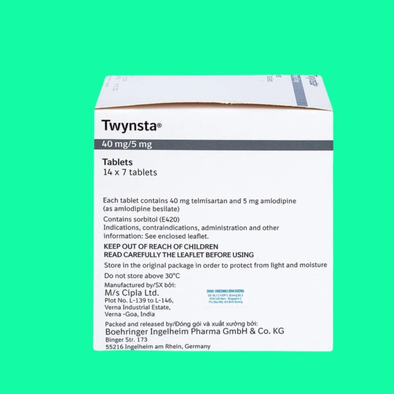 Thuốc Twynsta 40mg/5mg là thuốc gì? giá bao nhiêu? mua ở đâu? có tác ...