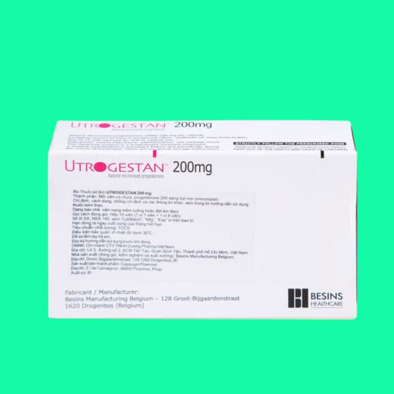 Thuốc Utrogestan 200mg: Công dụng, liều dùng, lưu ý tác dụng phụ, giá bán
