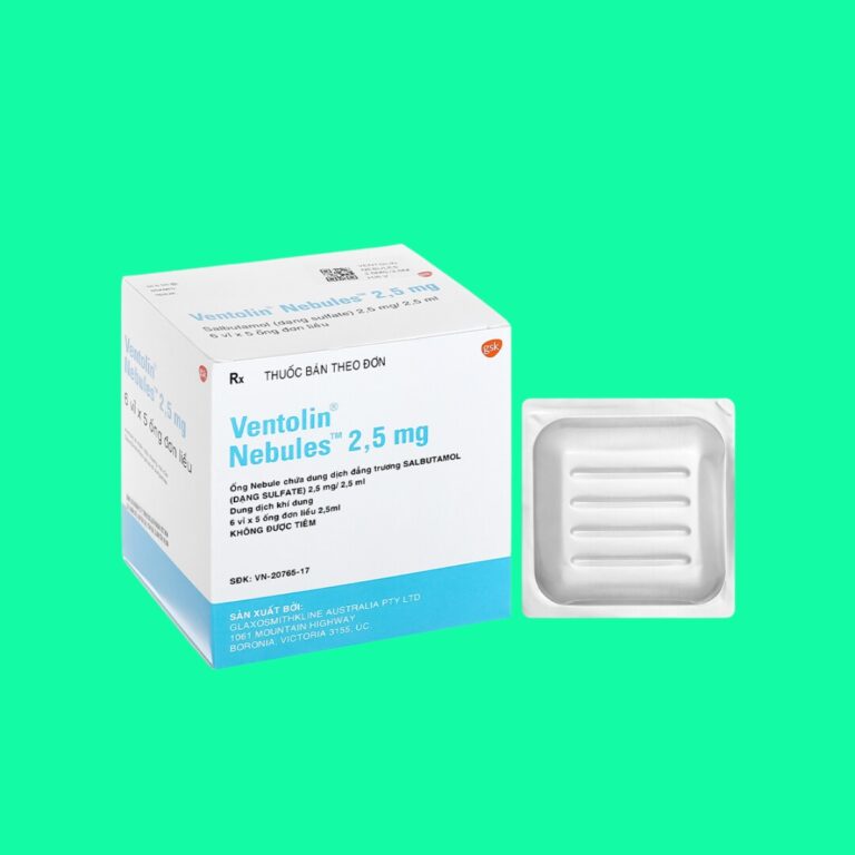 Thuốc Ventolin Nebules 2,5ml: Công dụng, liều dùng, tác dụng phụ, giá