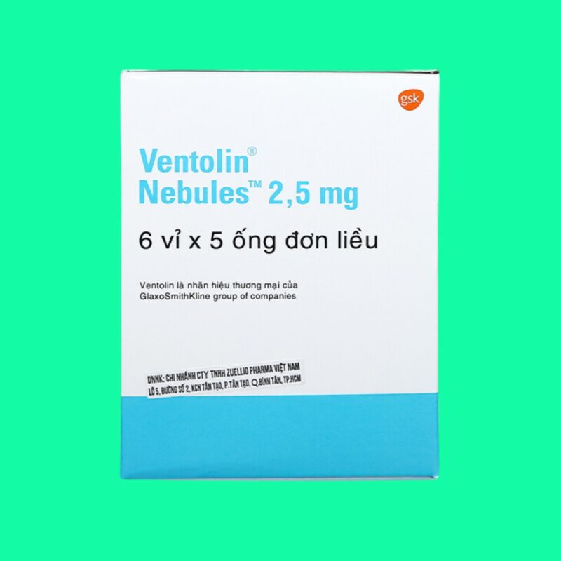 Thuốc Ventolin Nebules 2,5ml: Công dụng, liều dùng, tác dụng phụ, giá