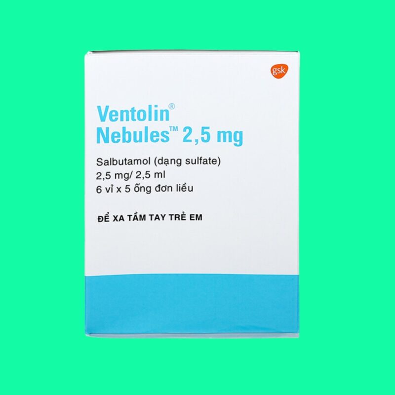Thuốc Ventolin Nebules 2,5ml: Công dụng, liều dùng, tác dụng phụ, giá