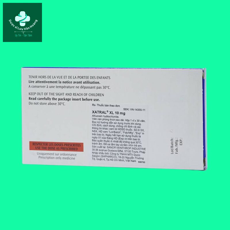 Thuốc Xatral Xl 10mg là thuốc gì? giá bao nhiêu? mua ở đâu? có tốt không
