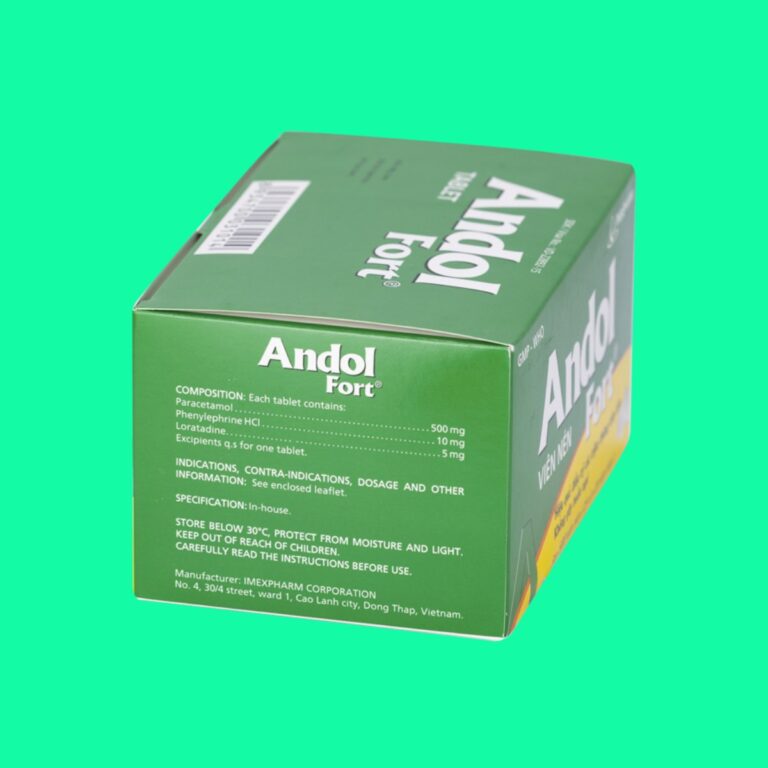 Thuốc Andol Fort là thuốc gì? Giá bao nhiêu? Mua ở đâu? có tác dụng gì?