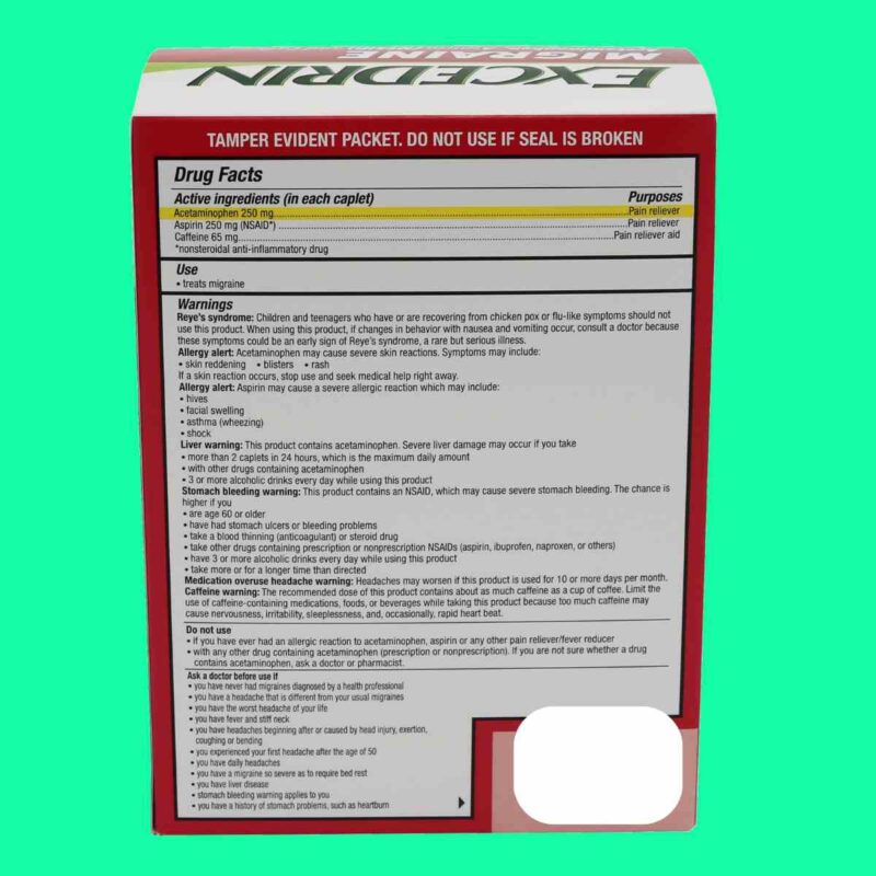 Thuốc Excedrin migraine: Công dụng, liều dùng và lưu ý tác dụng phụ