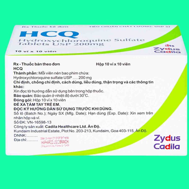 Thuốc HCQ: Công dụng, liều dùng, lưu ý tác dụng phụ, giá bán