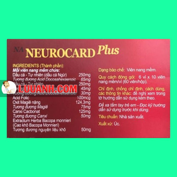 Thuốc Neurocard: Công dụng, liều dùng, lưu ý tác dụng phụ, giá bán