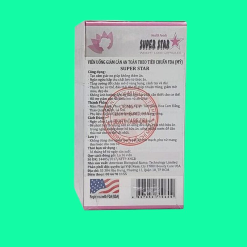 Thuốc Super Star Weight Loss Capsules: Công dụng, liều dùng và lưu ý