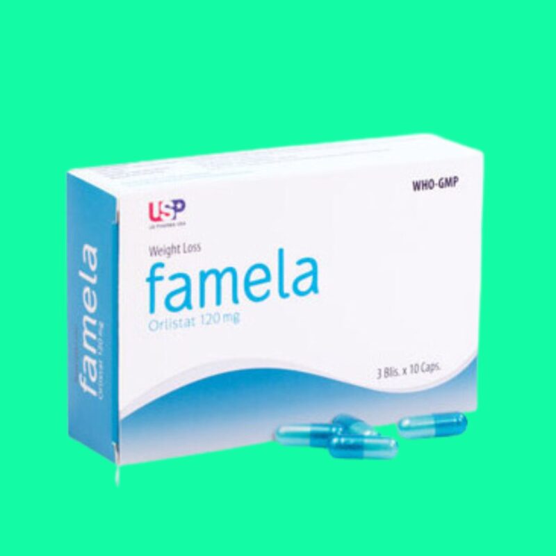 Thuốc Famela Orlistat: Công dụng, liều dùng, lưu ý tác dụng phụ, giá bán