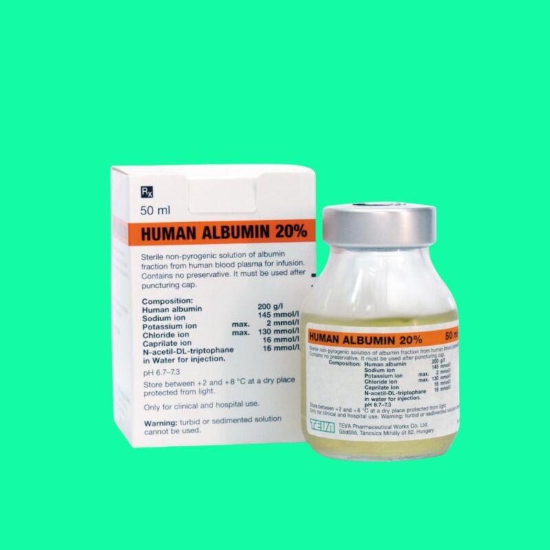 Thuốc Human Albumin 20% Biopharma: Công dụng, liều dùng, giá bán